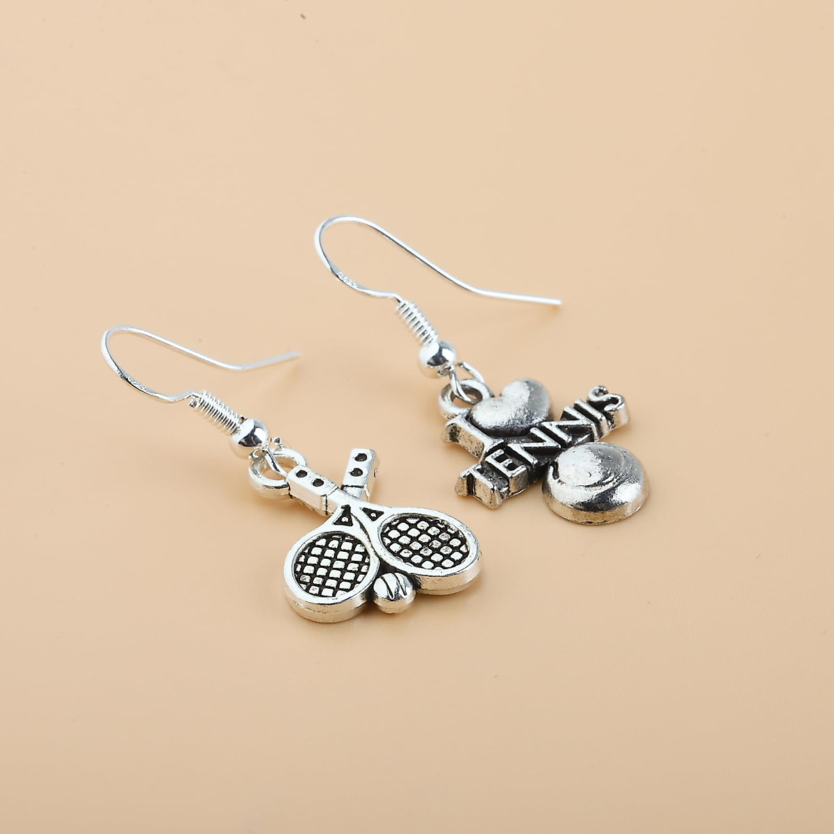 Tennis Earrings I Love Tennis Gift Sports Earrings Tennis Racket Jewelry Tennis Players Gift for Tennis Lovers Fans Tennis Earrings for Women