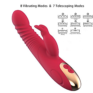 Personal Handheld Rechargeable Rabbit Vibrators for Women Vibrating Toys Pleasure Massager Electric Portable Massager 8+3 Speeds Vibrations Realistic Female Woman Gifts