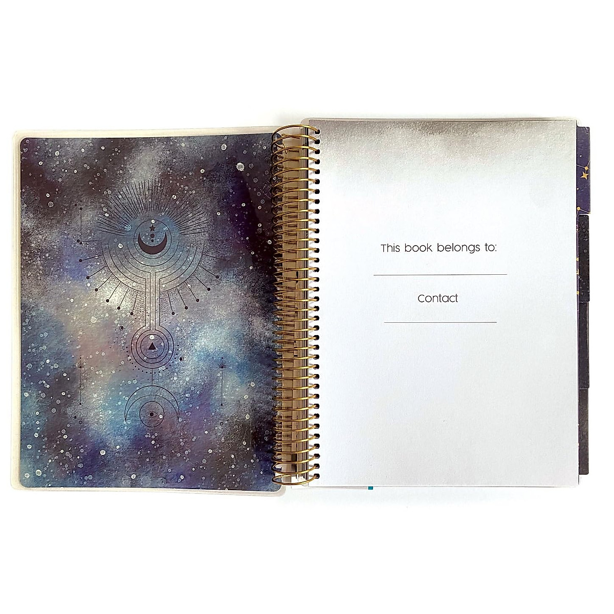 Paper House Productions 12 Month Undated 9.5" Planner with Month and Event Flag Stickers - Celestial