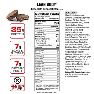 LABRADA Nutrition – Lean Body High Protein Meal Replacement Shake, Whey Protein Powder for Weight Loss and Muscle Growth, Chocolate Peanut Butter, 2.47LB Tub Packaging May Vary