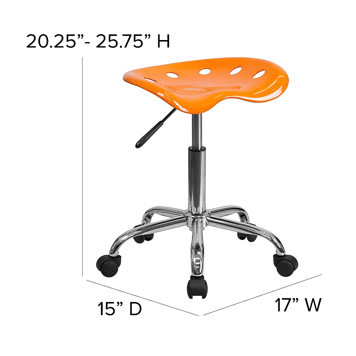 Flash Furniture Taylor Vibrant Orange Tractor Seat and Chrome Stool