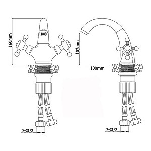 PGBDQHFF Gold/Antique Brass Bathroom Basin Sink Faucet Bath Wash Basin Mixer Tap Single Hole Solid Brass Deck Mounted Bath Tap(Antique Brass)
