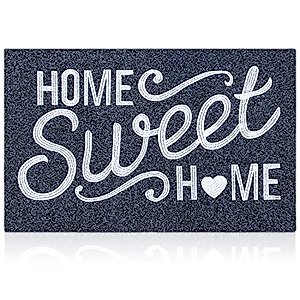 AAZZKANG Front Door Mat Non Slip Welcome Mats Outdoor Home Sweet Home Doormat with Rubber Backing Easy to Clean Indoor Mats for Entrance High Traffic Areas Entry Grey