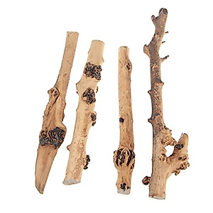 emours Reptile Décor Natural Forest Branch Terrarium Wood Aquarium Ornament, 4 Pack