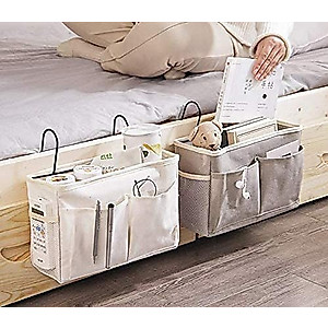 UJLN Bedside Caddy/Bedside Storage Bag Hanging Organizer for Bunk and Hospital Beds,Dorm Rooms Bed Rails,Can be Placed Glasses,Books,Mobile Phones,Keys,daily supplies (F-style)