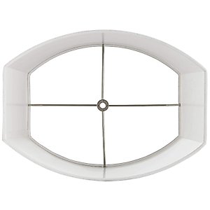 White Medium Modified Oval Lamp Shade 12.5" Wide and 10" Deep at Top x 15" Wide and 11" Deep at Bottom x 10" High (Spider) Replacement with Harp and Finial - Springcrest