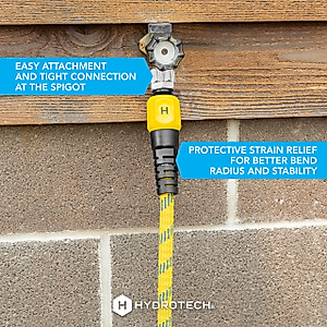 HydroTech 100ft Pro Series 3/4" Expandable Burst Proof Garden Max Flow Hose – Lightweight & Durable – Features Flow-Control Shut-Off & Strain Relief Guard (100 Feet)