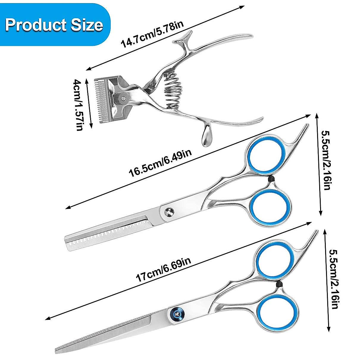 PIAOPIAONIU Manual Clippers Haircut Old Fashion Hand Hair Clipper With 2 Hair Cutting Scissors,Portable Hand Push Haircut Low Noise Non-Electric Hair Cutter for Hair Removal