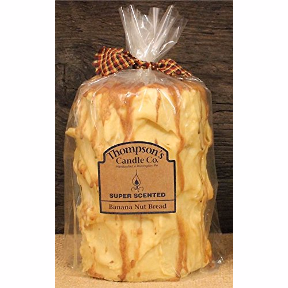 Thompson's Candle Co. Super Scented (44 oz) Pillar 200 Hrs Banana Nut Bread