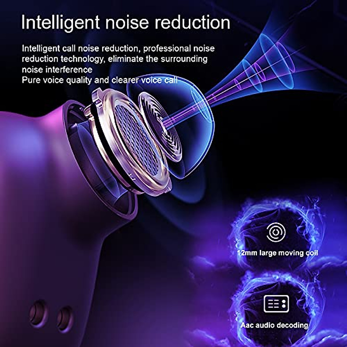 E10 True Wireless Earbuds Bluetooth 5.3 Headphones Touch Control with Wireless Mobile Power Earbuds Headphones Charging Case IPX4 Waterproof Stereo Earphones in-Ear Built-in Mic Headset