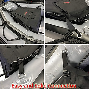 Seamax Sunlitec Front Accessory Storage Bow Bag for Inflatable Boat, with Reflective Line - Size C for 15-20ft Boat