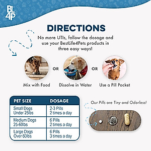 Dog UTI Treatment, Bladder & Kidney Support - Natural Incontinence and Bladder Control for Dogs Reduces Urinary Tract Infections, Flush Out Kidney Stones & Improves Dog Kidney Health - 400 Tiny Pills