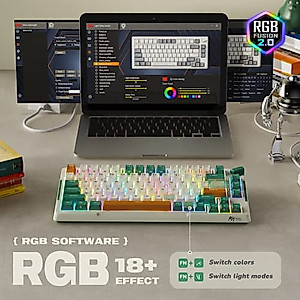 RK ROYAL KLUDGE H81 Wireless Mechanical Keyboard, 75% Knob Control Triple Mode BT5.1/2.4Ghz/USB-C Gaming Keyboard Gasket Mount with RGB Backlit 3750mAH Battery Hot Swappable Speed Silver Switches