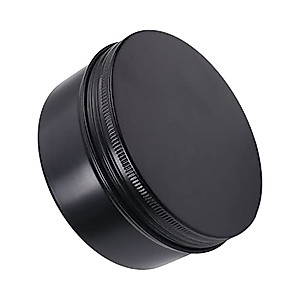 Othmro 1Pcs Round Aluminum Cans Tin Can Screw Top Metal Lid Containers 150ml/5 oz, 83 * 38mm (D*H) Black Color Aluminum Containers for Lip Balm, Crafts, Cosmetic, Candles