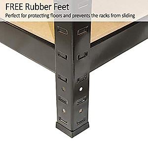 AUTOFU Shelves for Storage, 5 Tier Metal Shelf Organizer, Boltless Shelving Unit 70x35x16inch(H*W*D) for Office Home Garage Shed Kitchen Pantry Warehouse Shop - Black