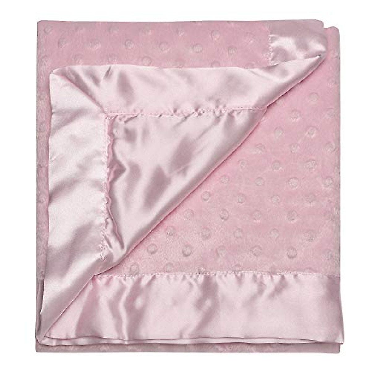 Baby Starters Textured Dot Blanket with Satin Trim, Pink 30" x 40"