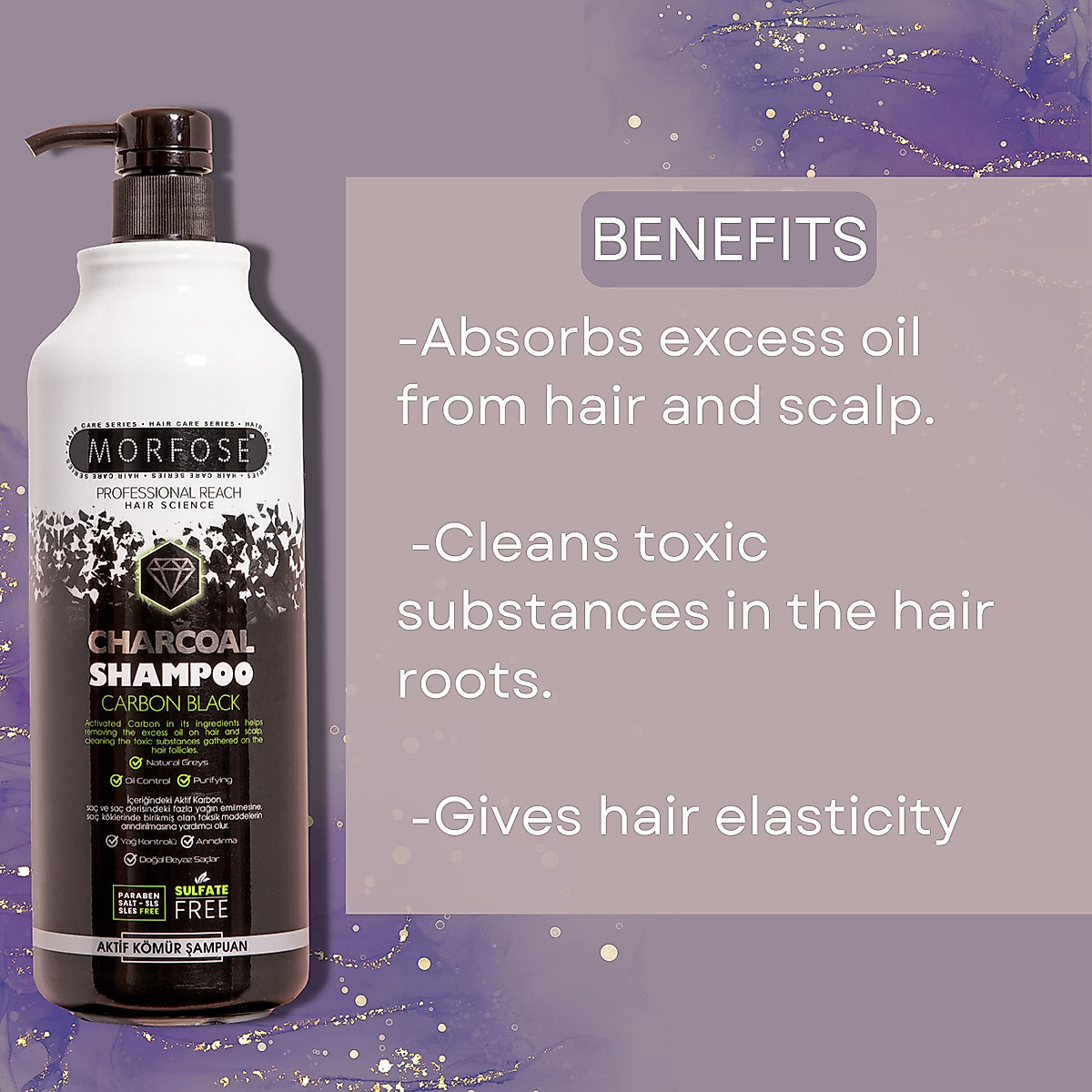 Morfose Charcoal Carbon Hair Shampoo 1000 ml