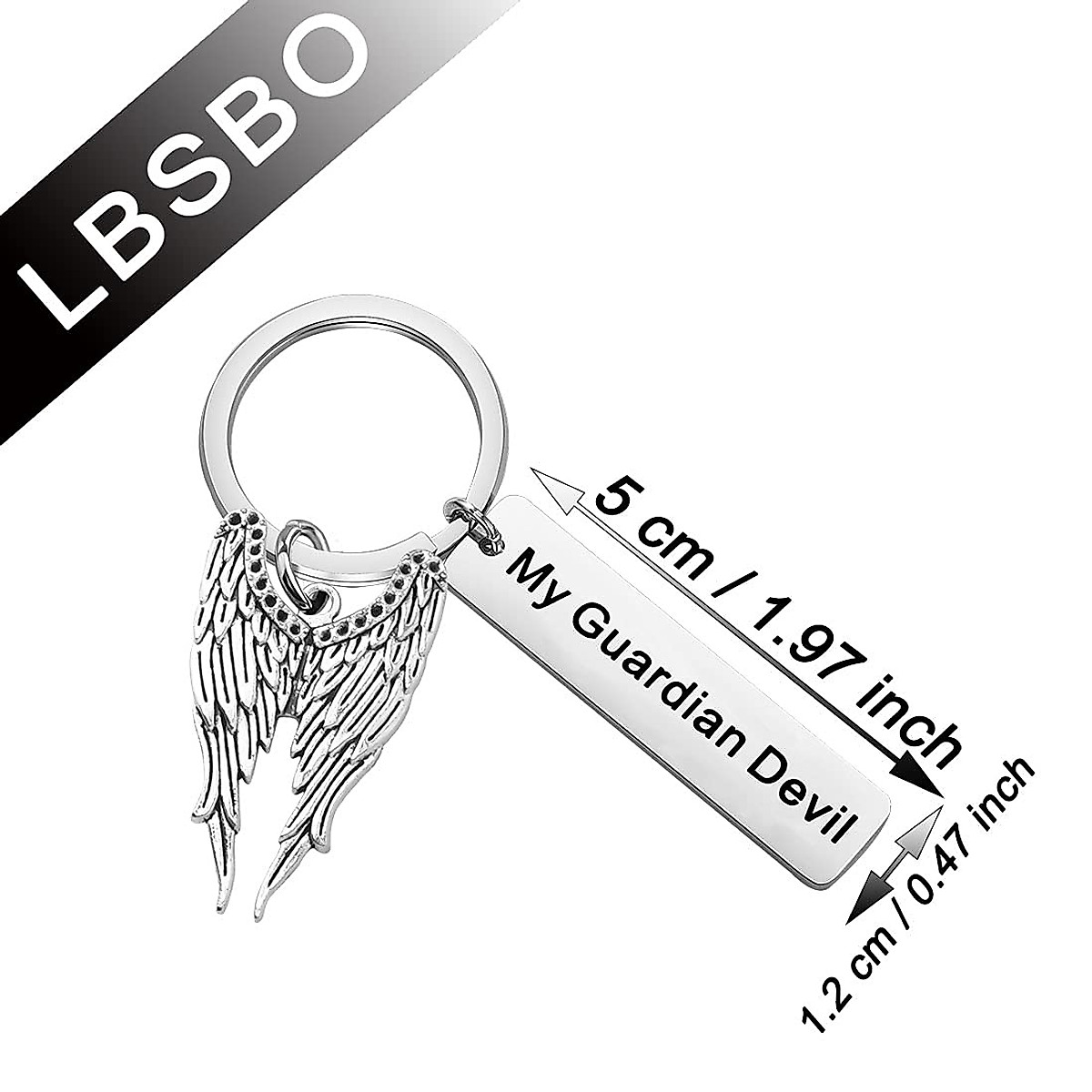 CENWA Lucifer Inspired Jewelry My Guardian Devil Keychain Funny Devil Gift For Fans (Guardian Devil K)