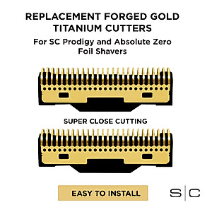 StyleCraft Gold Replacement Cutters fit Absolute Zero and Wireless Prodigy Shavers