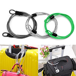 LQMIY Bicycle Lock Steel Cable,Generic Scooter Security Anti-Theft Chain Outdoor Lock Line Motorcycles Wire Rope Braided Rope(Silver)