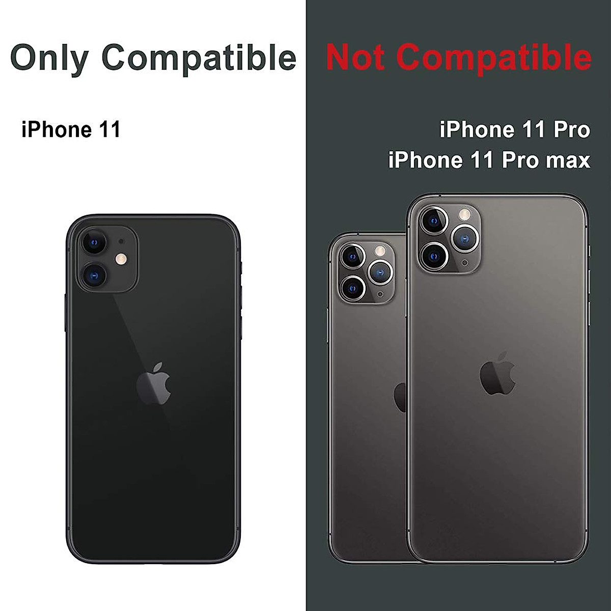 TORU CX PRO Case for iPhone 11, with Card Holder | Slim Protective Cover with Hidden Credit Cards Wallet Flip Slot Compartment Kickstand | Include Mirror, Wrist Strap, Lightning Adapter - Black