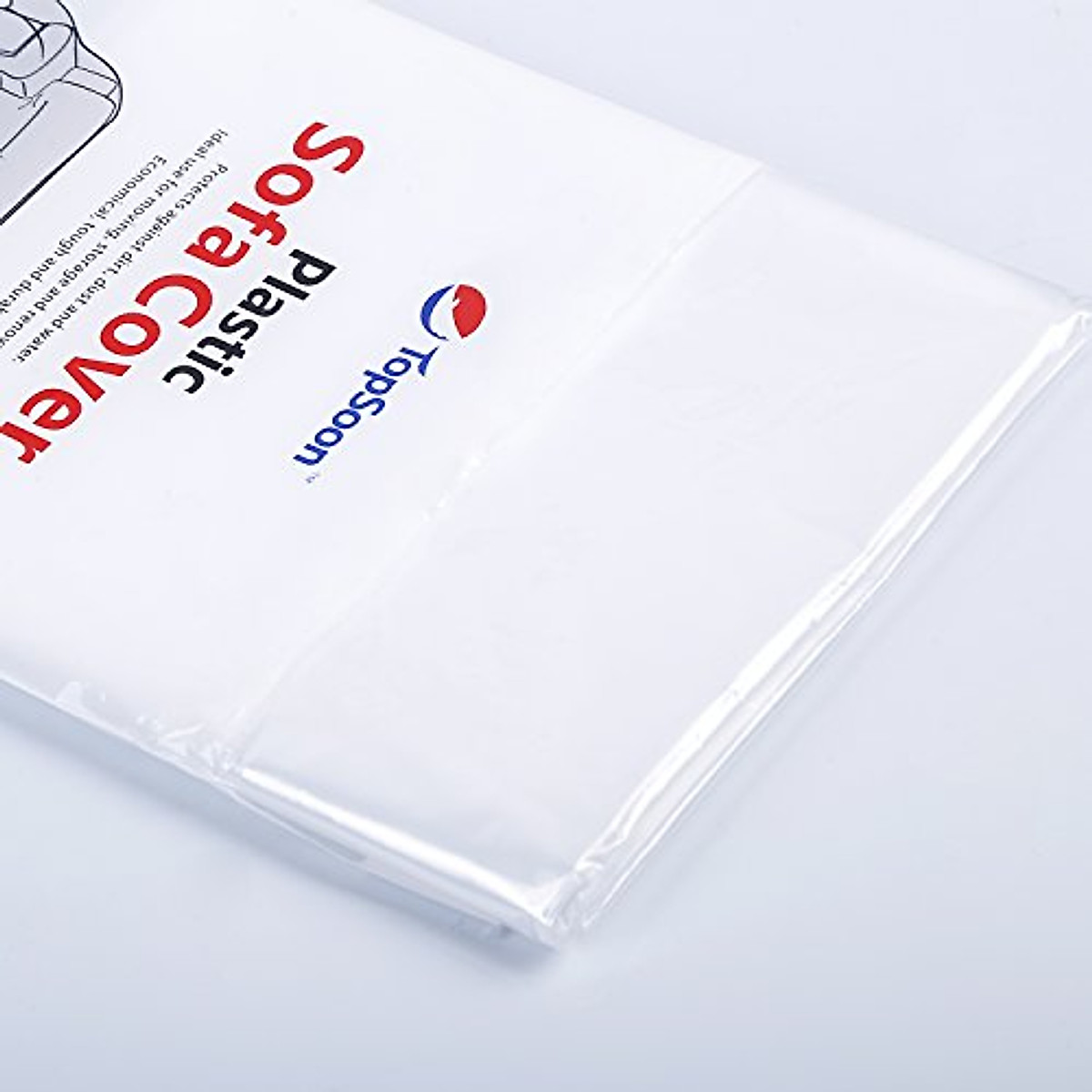 TopSoon Plastic Couch Cover for Storage Dust-Proof Plastic Sofa Cover Waterproof Patio Furniture Cover 134-Inch Wide by 46-Inch Height