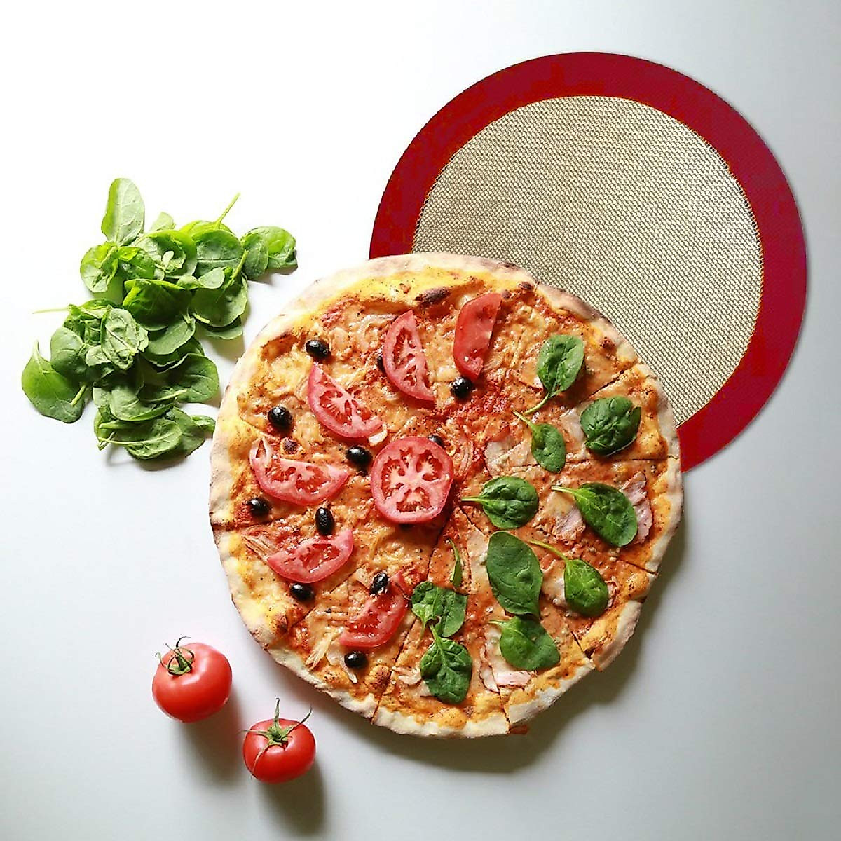 Round Silicone Baking Mat 2 Pack Non Stick Reusable Diameter 6.5 inch Perfect For 7 inch Round Cake Pan Liner Baking Sheets Premium Quality