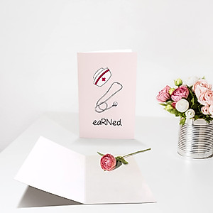 Chenive Funny Nurse Graduation Card, Nursing Graduate Greeting Card, Congratulation Card for New Registered Nurse, BSN RN Card, eaRNed