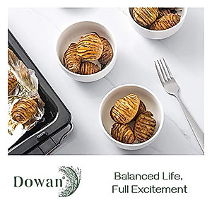 DOWAN 10 Ounces Porcelain Bowls Set, 6 Packs, Small Bowls, Ceramic White Bowls for Kitchen, Dessert Bowls for Ice Cream