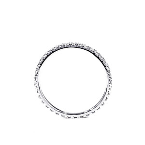 TIANYU GEMS 14K White Gold 1.5mm Moissanite Eternity Rings D Color VVS Clarity Round Moissanite Engagement Wedding Band Stackable for Women Men Proposal Anniversary Birthday Gift