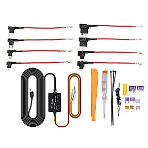 Dash Cam Hardwire Kit with Overheating Protection Converts 12-28V to 5V USB for Mirror Cam GPS Navigation and Radar Detection (Type C)