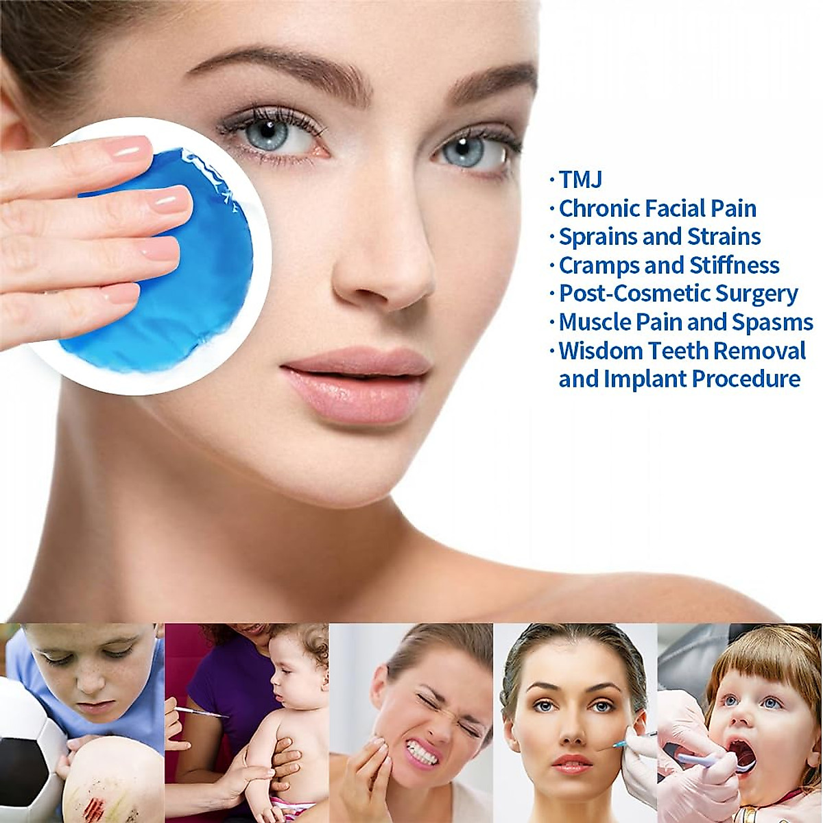 Small Ice Packs 12 Round Reusable Hot Cold Gel Packs for Injuries, Mini Gel Cold Pack for Pain Relief, Breastfeeding, Cold Compress with Cloth Backing & Sleeve for Wisdom Teeth, Swelling or Soreness