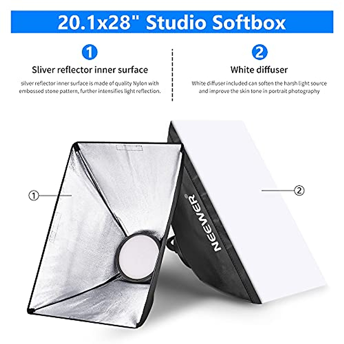 Neewer RGB LED Softbox Lighting Kit with 2.4G Remote: 3-Pack 48W Dimmable LED Light Head with 3200~5600K/CRI95+/360°Full Color/10 Scene Effect with Softbox, Stand and Boom Arm for Studio Photography