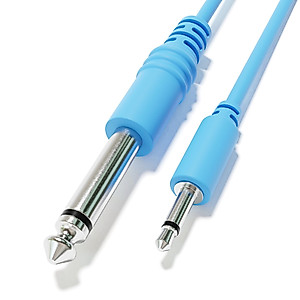 ExcelValley - Mono Patch Cables - TS 3.5mm 1/8" to 6.35mm 1/4" [6A-Pack | 150 cm - 59.06"]