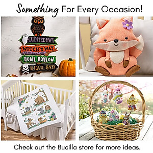 Bucilla Felt Applique 18" Stocking Making Kit, Christmas to The Moon, Perfect for DIY Arts and Crafts, 89527E