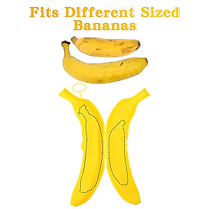 BieFuDan Banana Keeper for Freshness, Plastic Banana Holder, Banana Protector Case Outdoor Travel, Banana Storage Container for Lunch Box, Yellow (Yellow 2PC)