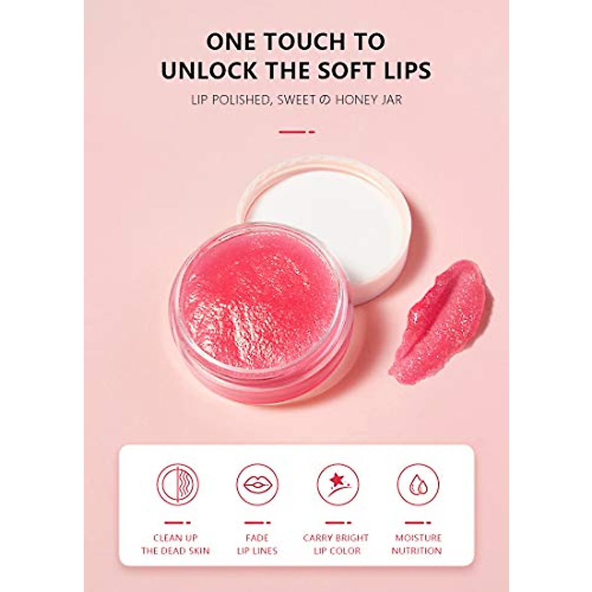 Lip Scrub, (Peach) Lip Scrubs Exfoliator & Moisturizer, Vegan Cruelty-Free Lip Sugar Scrub, Natural Gentle Lip Treatment, Dry Lip Treatment Polish & Lip Exfoliator by Samnyte