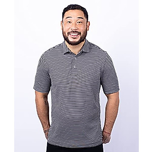 Cutter & Buck Virtue Eco Pique Stripe Recycled Mens Polo, Kelly Green, XXXL