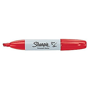Sharpie Permanent Marker, Chisel Tip, Red, 5 Markers per order (38283)