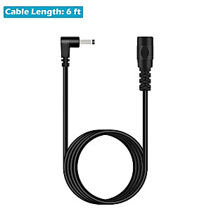 Fancasee (2 Pack 6 ft 3.5mm x 1.35mm DC Power Extension Cable 90 Degree Right Angle Male to Female Plug Jack Extension Cord for IP Camera CCTV Security Camera Surveillance LED