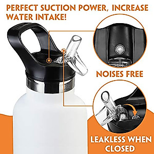 2PC Straw Lids for Hydro Flask Standard Mouth 12, 18, 21, 24 oz & Simple Modern Ascent 12-64oz Bottles BPA-free Leakproof Replacement Lids Water Bottle Accessories