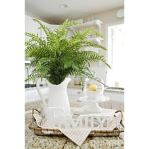 30" Artificial Boston Fern Plants Bushes Fake Shrubs Bush Greenery Plants Faux Fern Plant Large for Outdoors UV Resistant Garden Plants or Home Office Desk Indoor Decor 3pcs