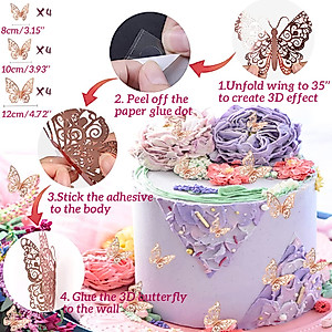 Rose Gold Birthday Party Decorations Kit for Women 73 Pieces, Happy Birthday Banner, Fringe Curtains, Butterfly Decor, Foil Balloons for 13th 16th 20th 21st 30th 35th 50th 60th Girls Men Party Supplies