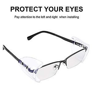 YunTuo 10 Pairs Eye Glasses Side Shields, Flexible Slip on Side Shields for Safety Glasses Fits Small to Medium