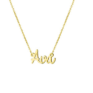 Awegift Name Necklace Big Initial Gold Plated Best Friend Jewelry Women Gift for Her Ava