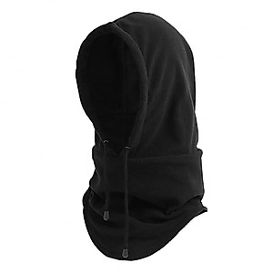 WITHMOONS Winter Hood Balaclava Fleece Face Neck Mask Neck Warmer Cold Weather Hood Black TPYC103883