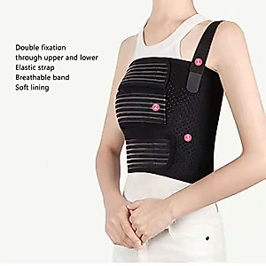 Rib Support Brace, Elastic Breathable Mesh Ribs Protection Brace Stable Fixation for Sternum Injuries (L)