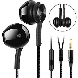 GUUVOR Wired Earbuds with Microphone, in-Ear Headphones HiFi Stereo, Powerful Bass and Real Sound, Magnetic Function, 3.5mm Headphone for iPhone, iPad, Android Phones, MP3, Laptop, Computer