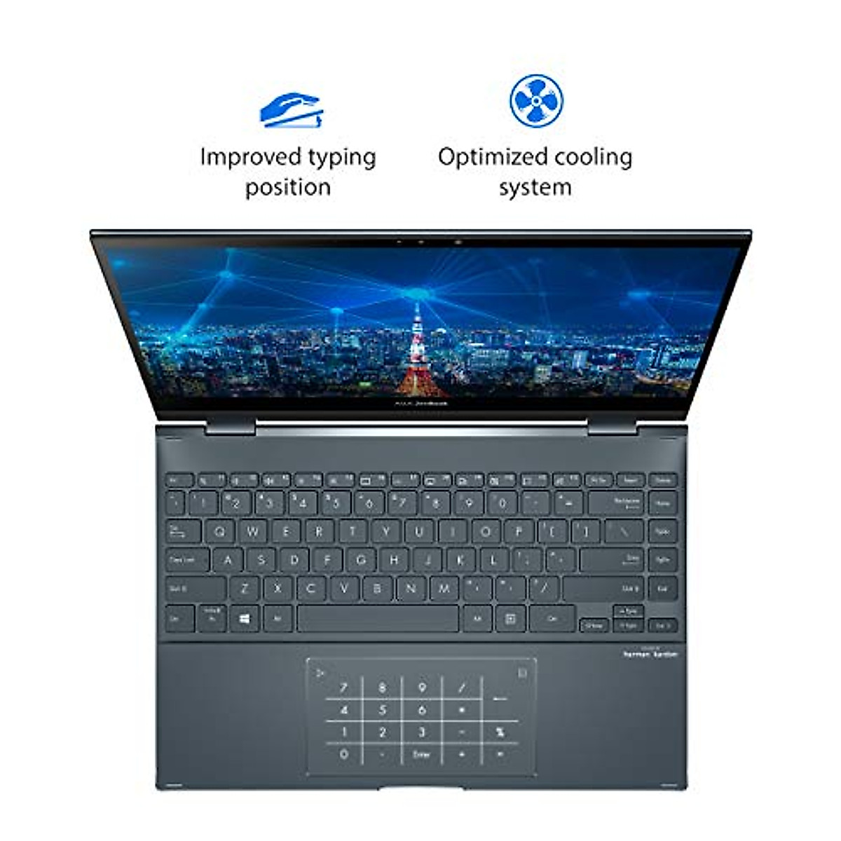 ASUS ZenBook Flip 13 OLED Ultra Slim Convertible -Laptop, 13.3” OLED FHD Touch Screen, Intel Evo Core i7-1165G7 CPU, Intel Iris Xe, 16GB -RAM, 1TB SSD, Windows 10 Pro, -Stylus, -Sleeve, UX363EA-AS74T