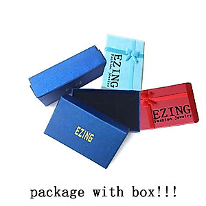 Ezing Women Crystal Pendant Gold Plated Chain Necklace Earring Jewelry Set (black)